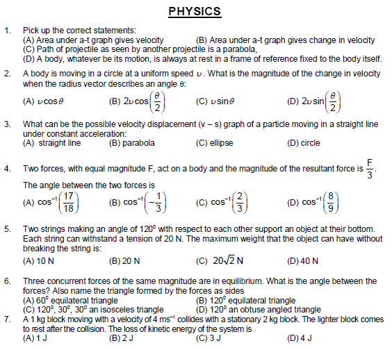 Jee Main Sample Paper 2015 Set D Jee Main Sample Papers Jee Main 2818